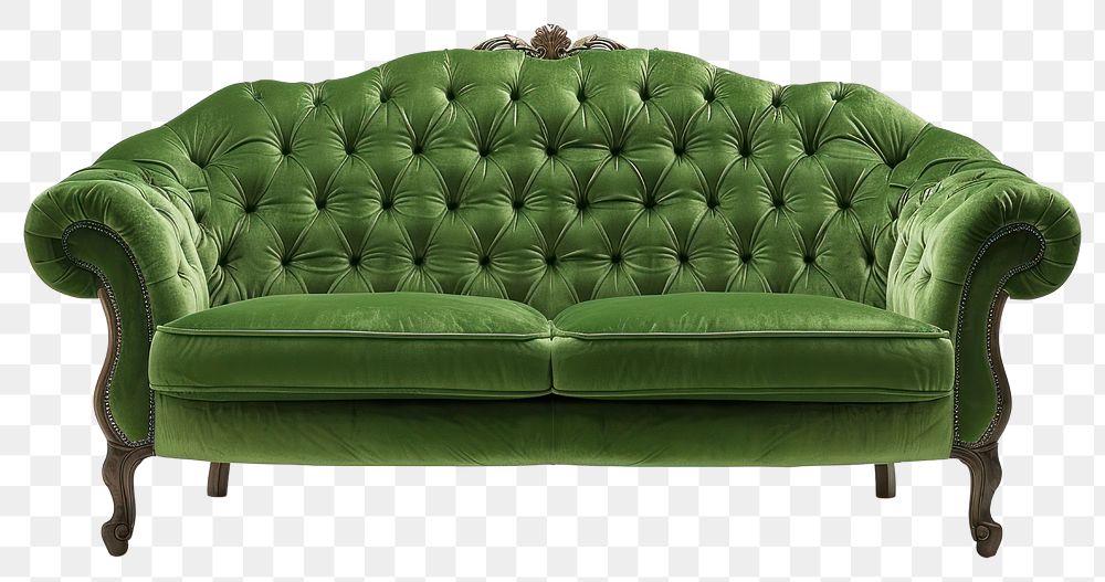 PNG Elegant green velvet sofa | Premium PNG - rawpixel