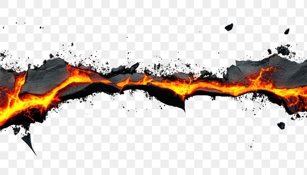 Lava splash border line eruption | Premium PNG - rawpixel