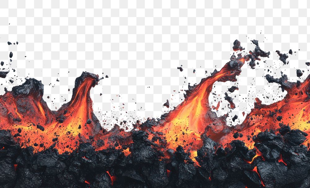 Lava splash border line eruption | Premium PNG - rawpixel