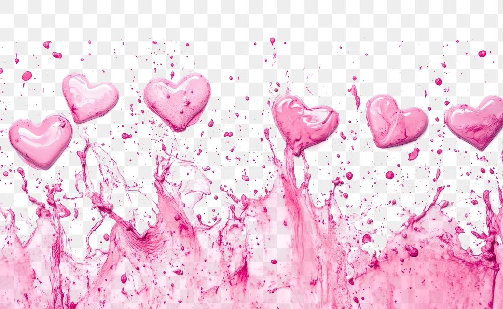 Hearts splash border pink splashing | Free PNG - rawpixel