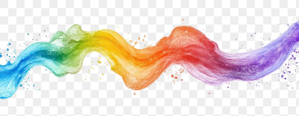 Rainbow splash painting wave art. | Free PNG - rawpixel