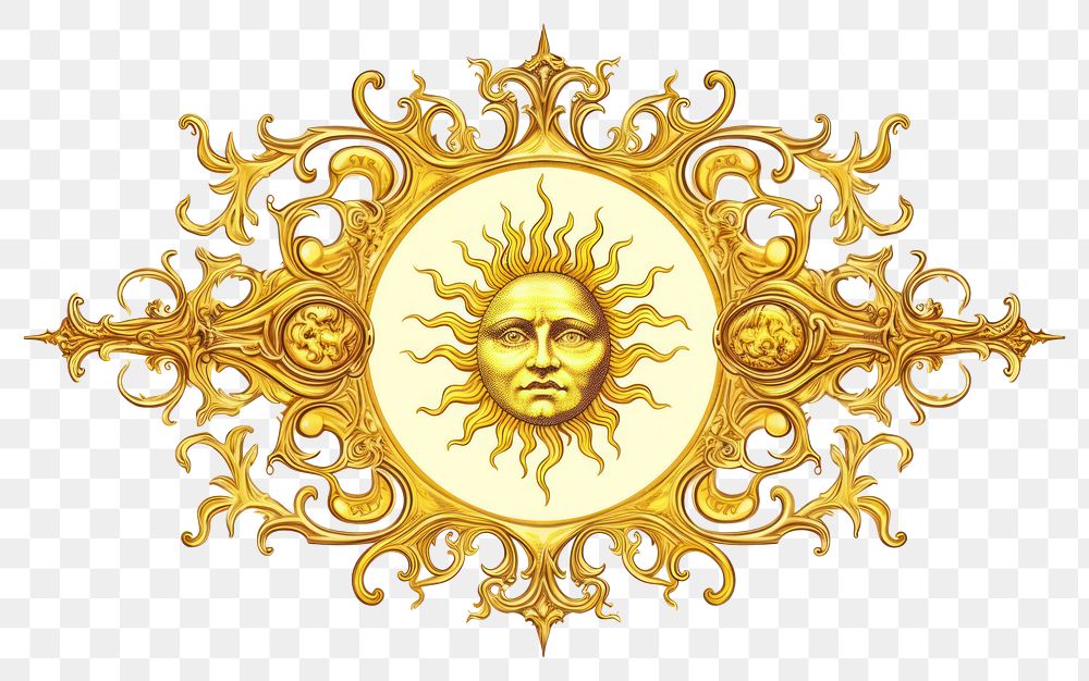 PNG Baroque Sun gold pattern | Free PNG - rawpixel