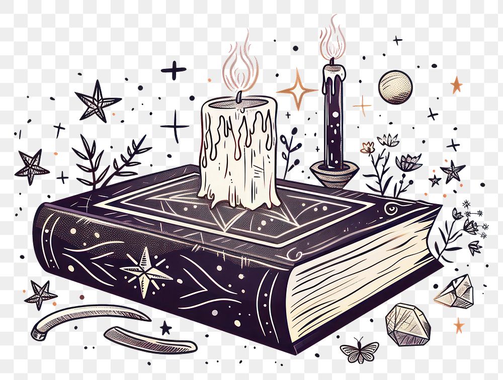 PNG Mystical book candle illustration | Premium PNG - rawpixel