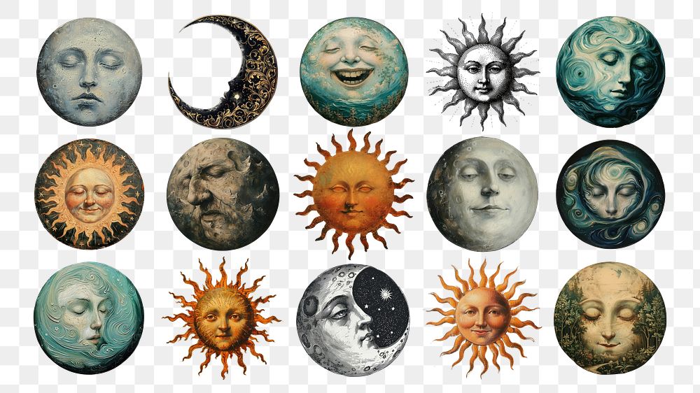 PNG vintage celestial design element | Free PNG - rawpixel