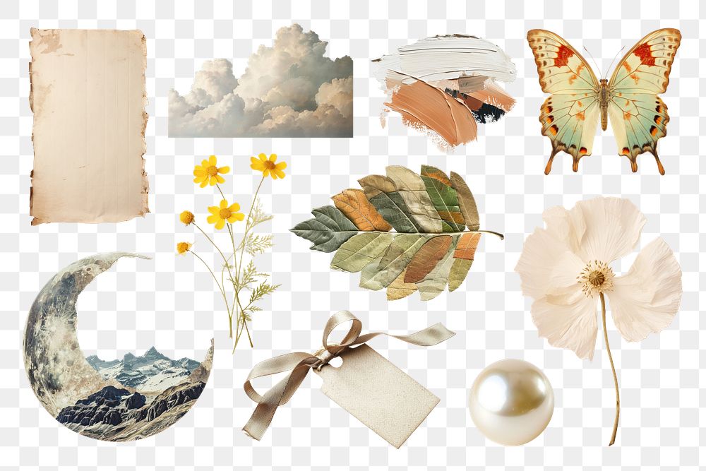 PNG aesthetic ephemera collage | Free PNG - rawpixel