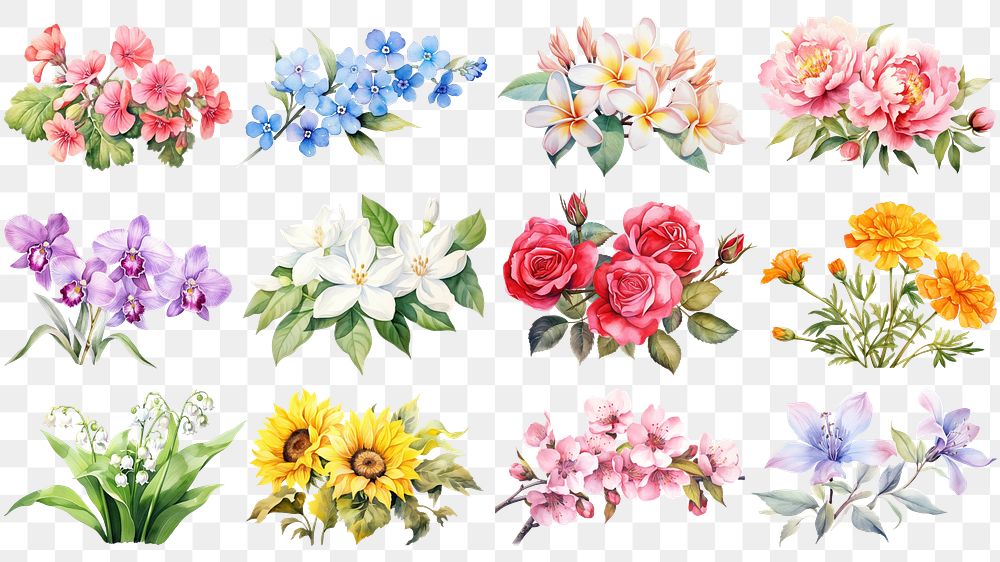 PNG watercolor flower painting | Free PNG - rawpixel