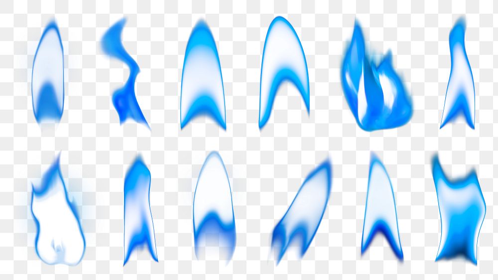 PNG Blue flame element set | Premium PNG - rawpixel