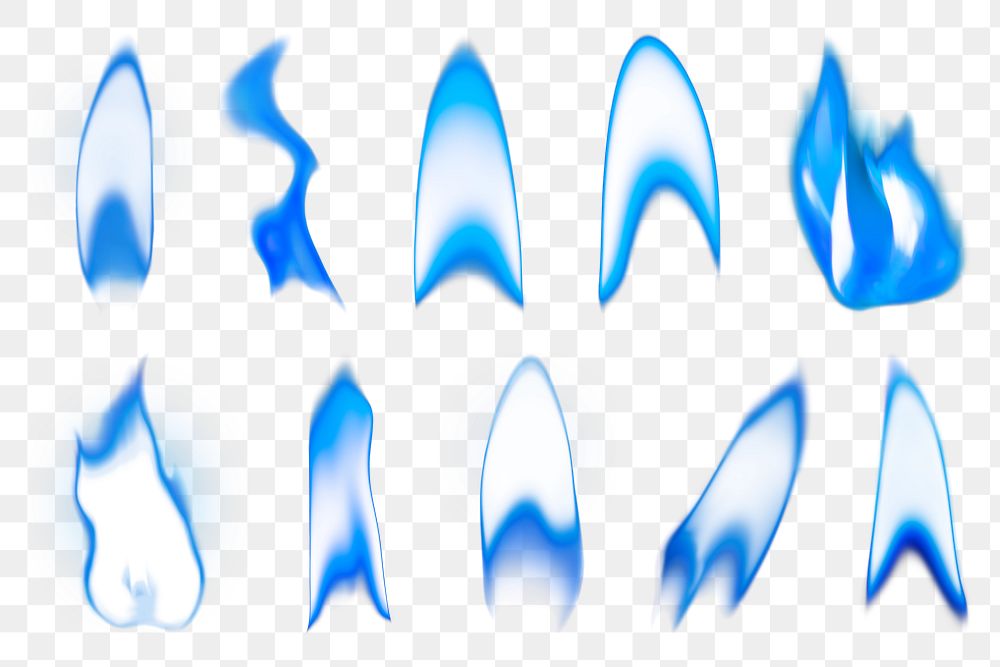PNG Blue flame element set, | Premium PNG - rawpixel