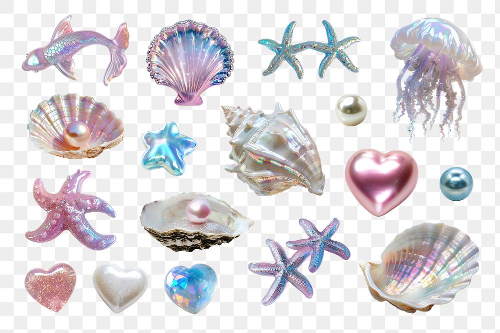 PNG mermaidcore design element set, | Premium PNG - rawpixel