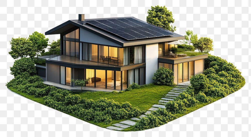 PNG Modern eco-friendly solar house | Free PNG - rawpixel