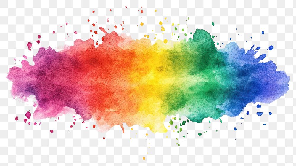 PNG Vibrant watercolor rainbow splash | Free PNG - rawpixel