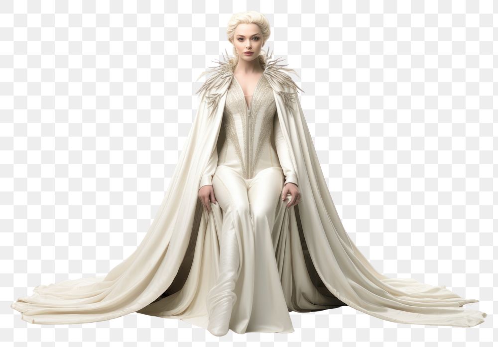 White queen fashion dress gown. | Free PNG - rawpixel