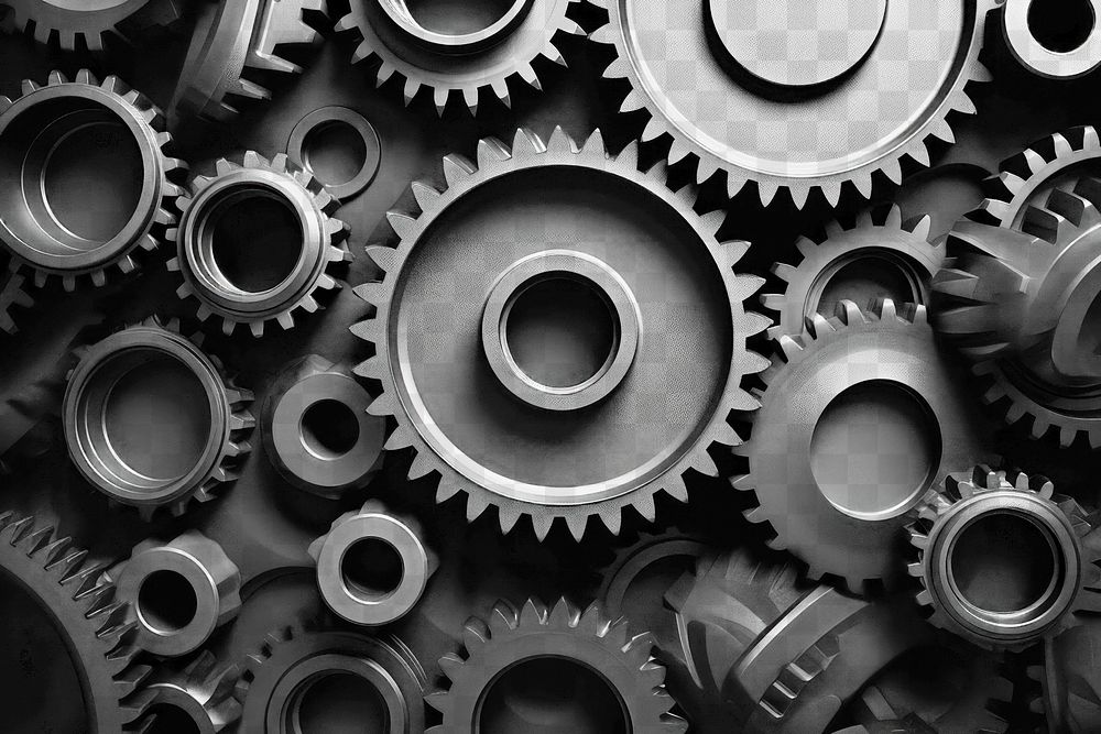 Industrial black gears png overlay | Free PNG - rawpixel