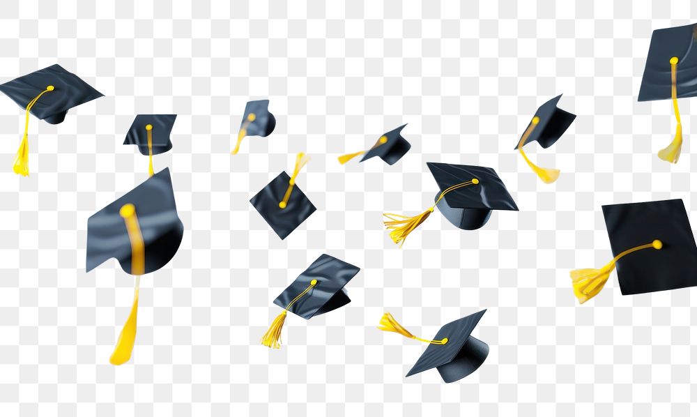 PNG Graduation caps in mid-air | Free PNG - rawpixel