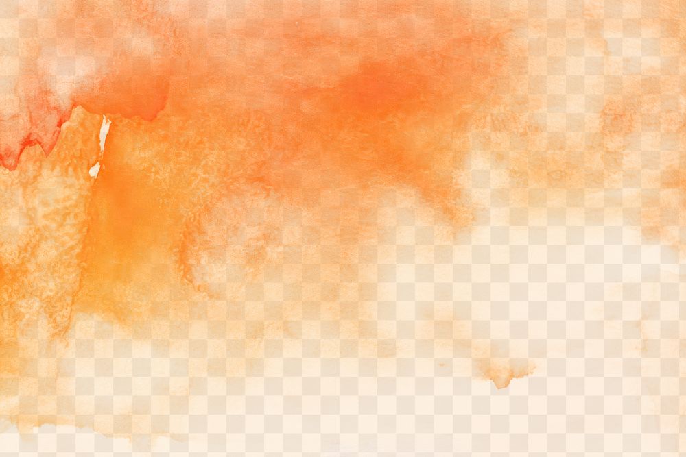 Vibrant orange watercolor png paint | Free PNG - rawpixel