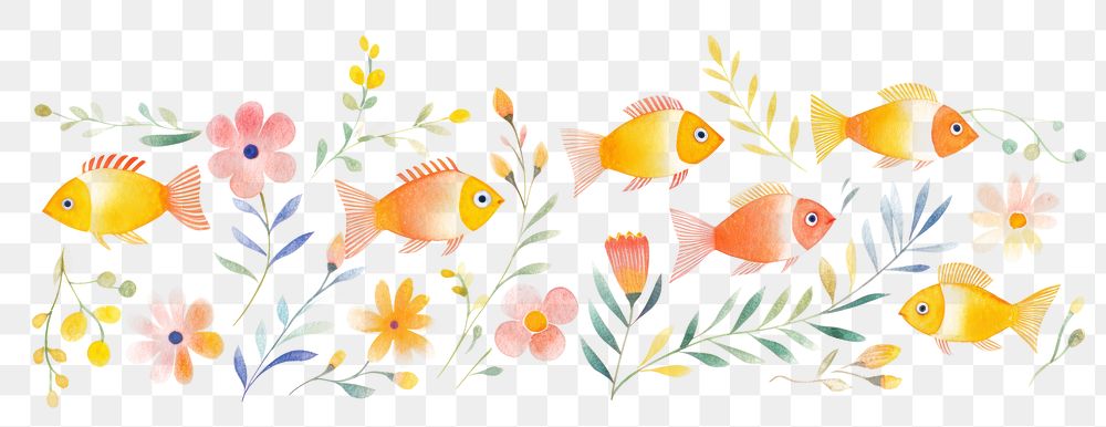 PNG Fish as divider watercolor | Free PNG - rawpixel
