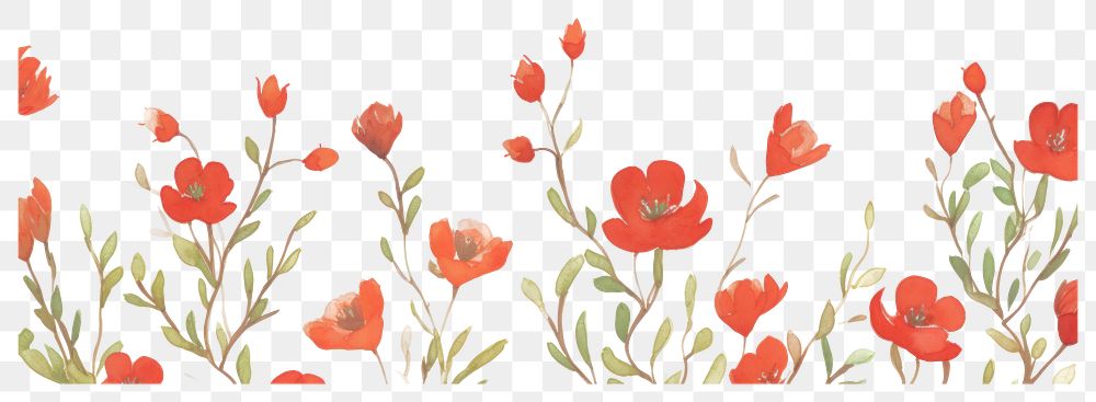 PNG Red flowers as divider | Free PNG - rawpixel