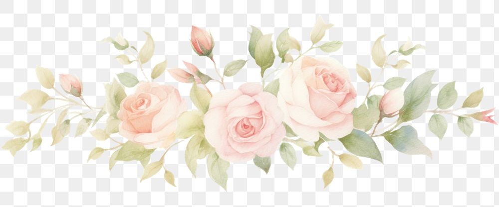 PNG Roses as divider watercolor | Free PNG - rawpixel