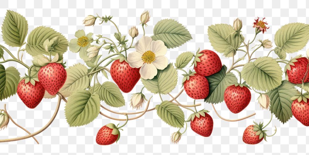 PNG Strawberry line horizontal border | Free PNG - rawpixel