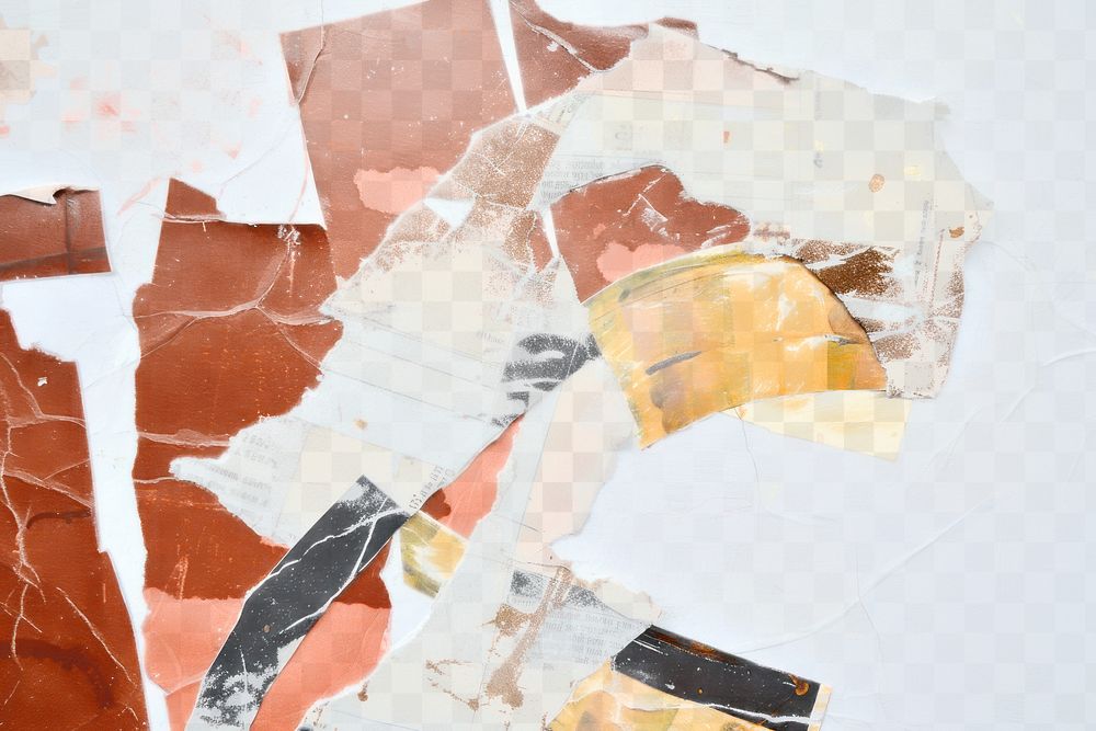 Abstract torn paper collage png | Free PNG - rawpixel