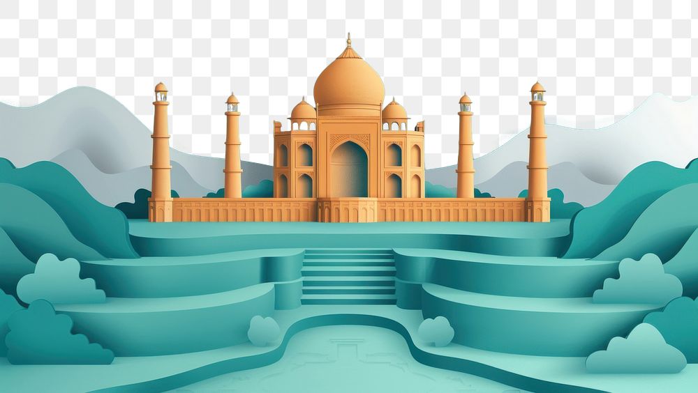 PNG Iconic Taj Mahal digital | Free PNG - rawpixel