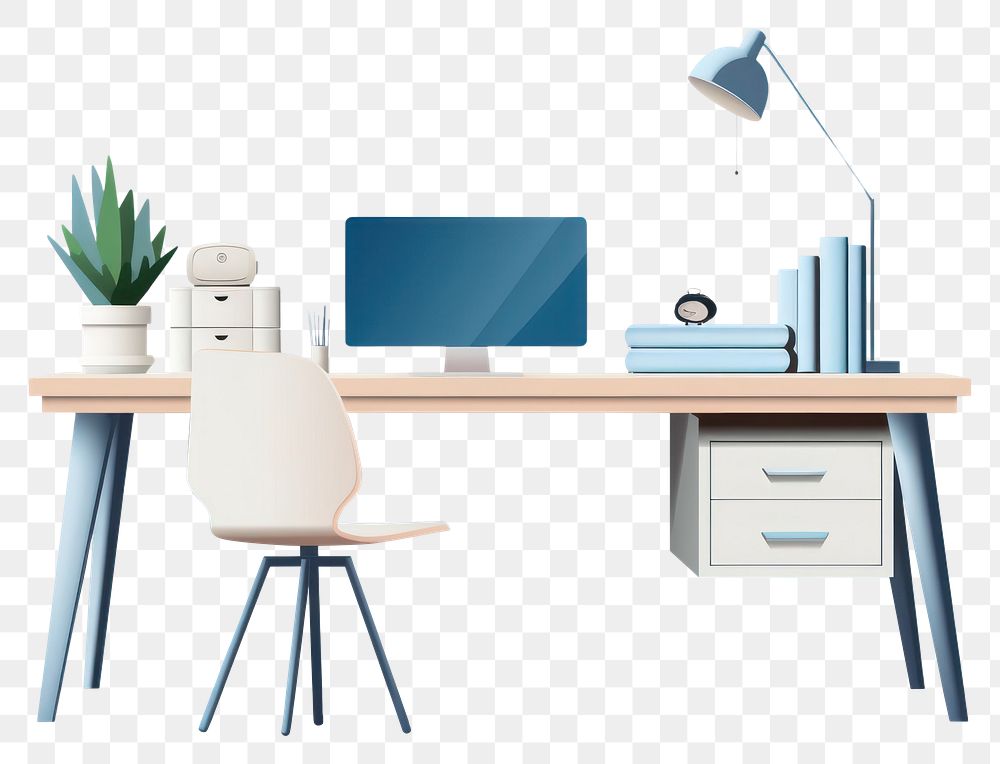 PNG Furniture computer table chair. | Premium PNG - rawpixel