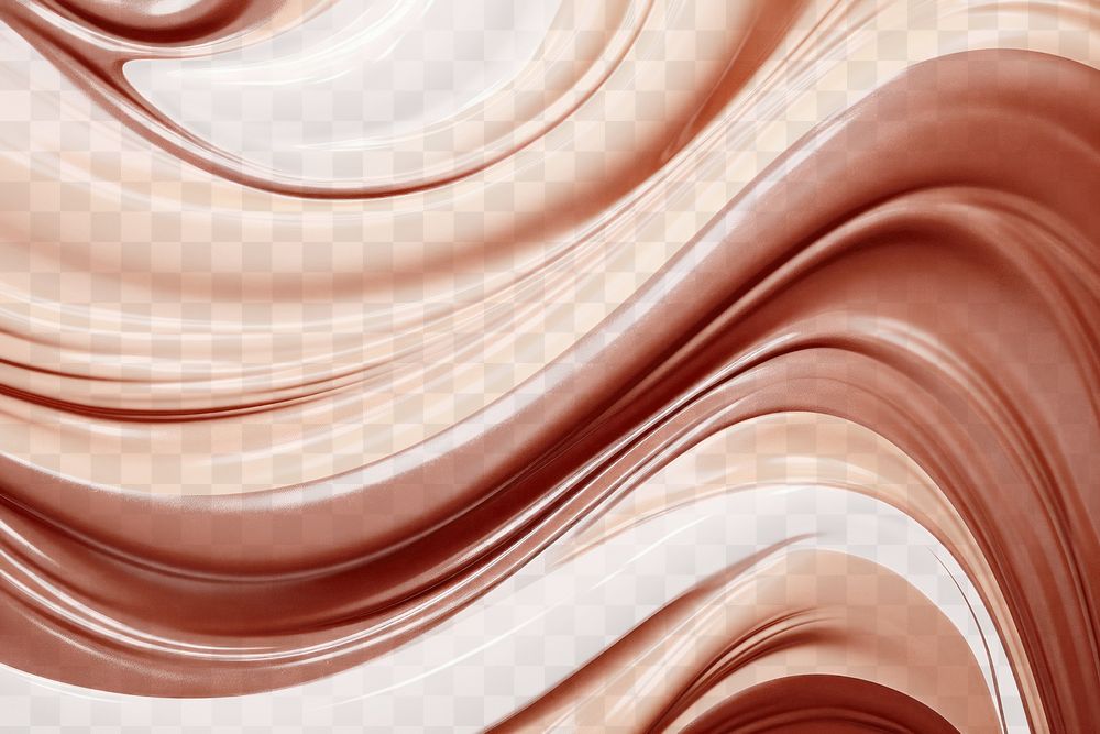 Abstract glossy brown white waves | Free PNG - rawpixel