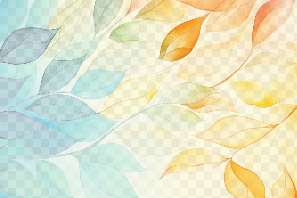 Colorful gradient leaf pattern png | Free PNG - rawpixel