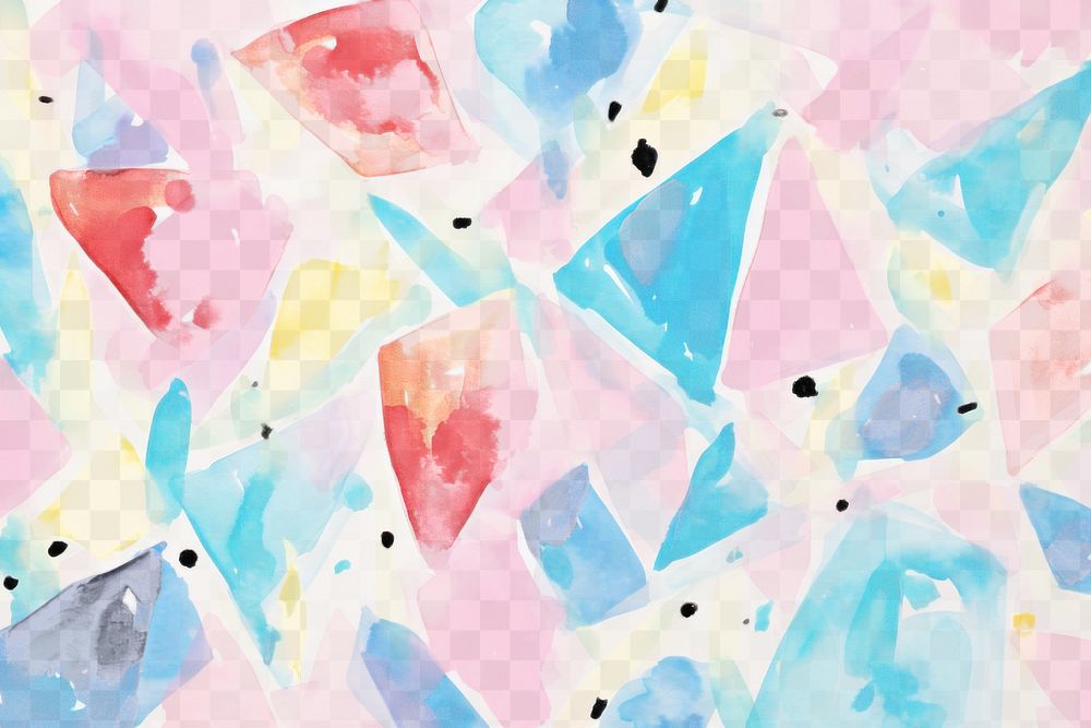 Vibrant abstract watercolor geometric png | Free PNG - rawpixel