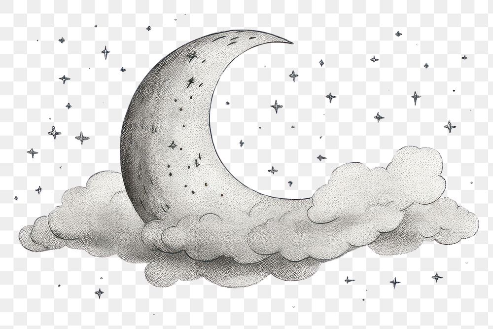 PNG Cloudy moon astronomy drawing | Free PNG - rawpixel