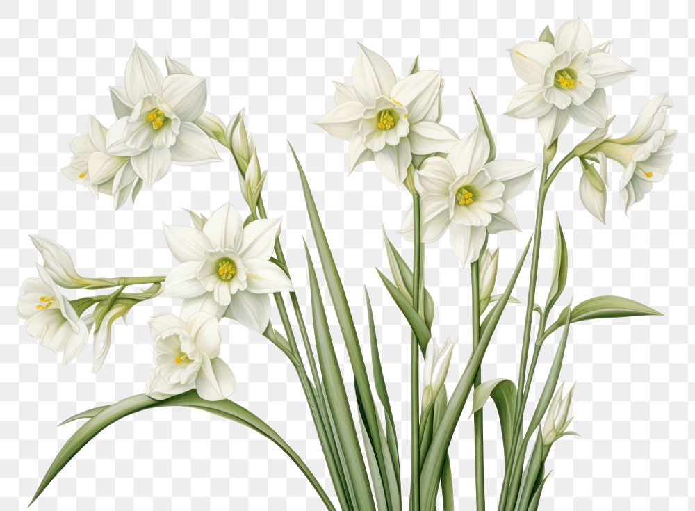 PNG Botanical illustration narcissus flower | Premium PNG - rawpixel