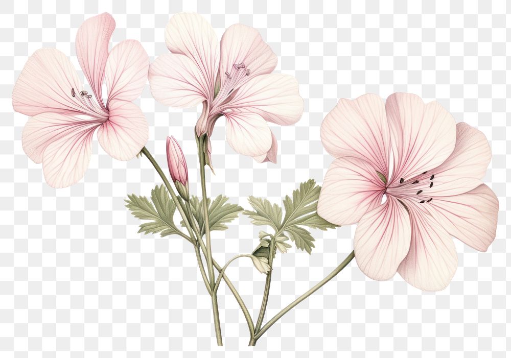 PNG Botanical illustration geranium flower | Premium PNG - rawpixel
