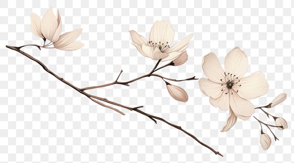 PNG Botanical illustration spring flower | Free PNG Illustration - rawpixel