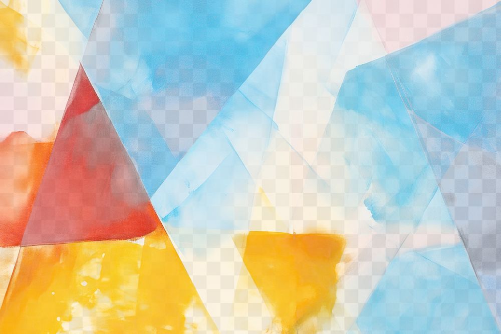 Vibrant geometric abstract watercolor png | Free PNG - rawpixel