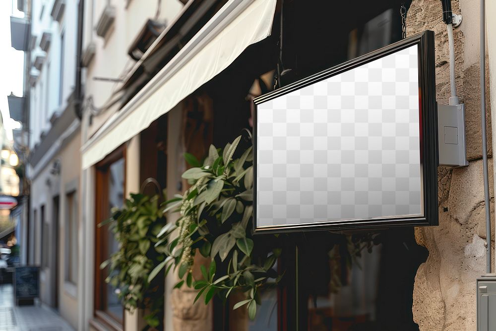 PNG outdoor hanging business signage | Free PNG - rawpixel