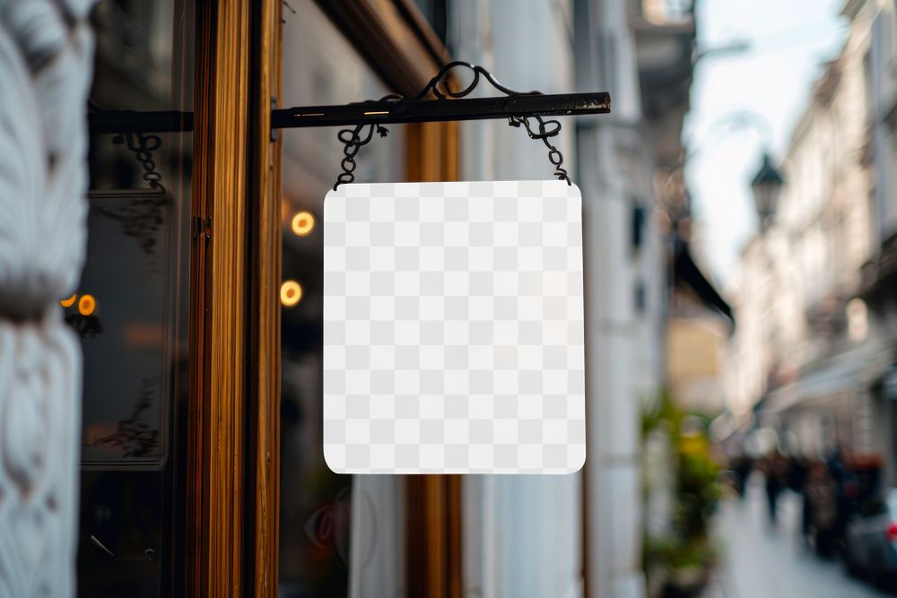 PNG storefront hanging sign mockup, | Premium PNG - rawpixel