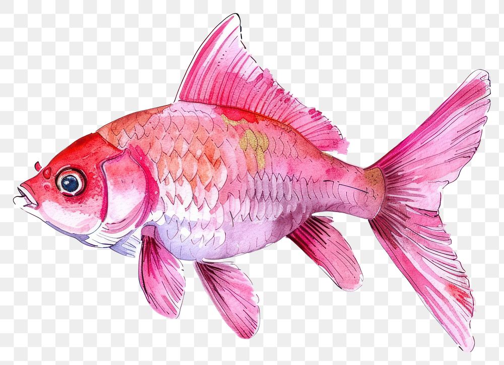 pink gold fish goldfish animal | Free PNG - rawpixel