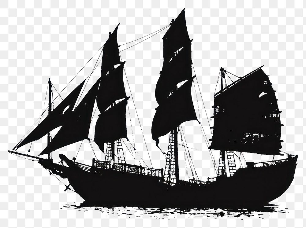 PNG Chinese junk ship silhouette | Free PNG - rawpixel