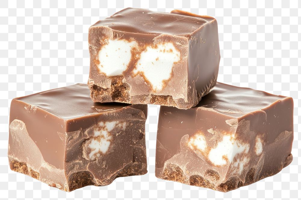 Three chocolate fudge cubes stacked | Free PNG - rawpixel