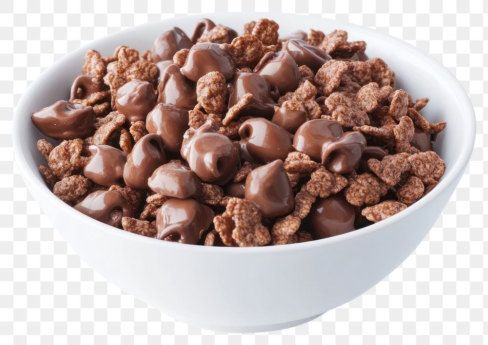 bowl chocolate cereal food plate | Free PNG - rawpixel