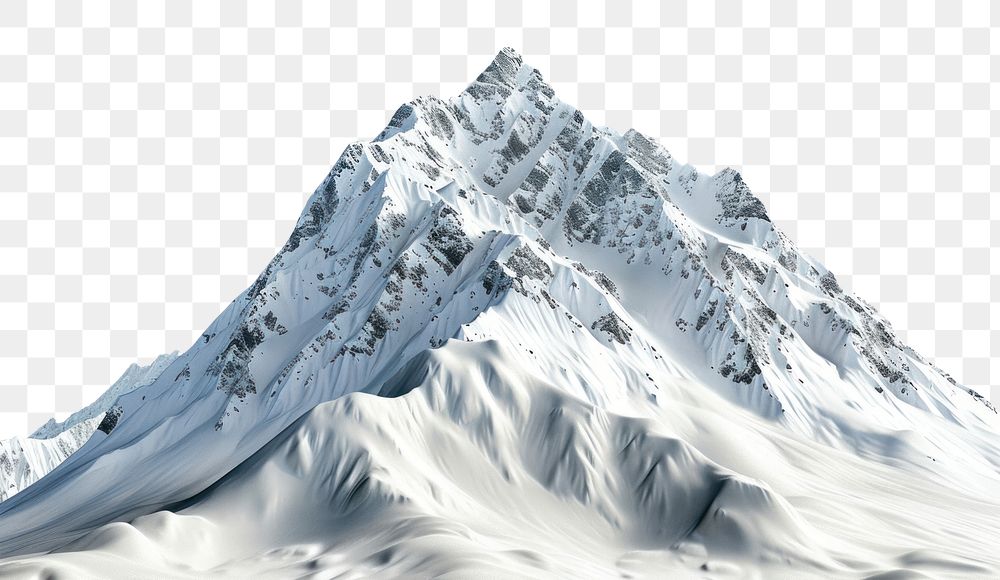 PNG Snowy mountain peak landscape | Free PNG - rawpixel