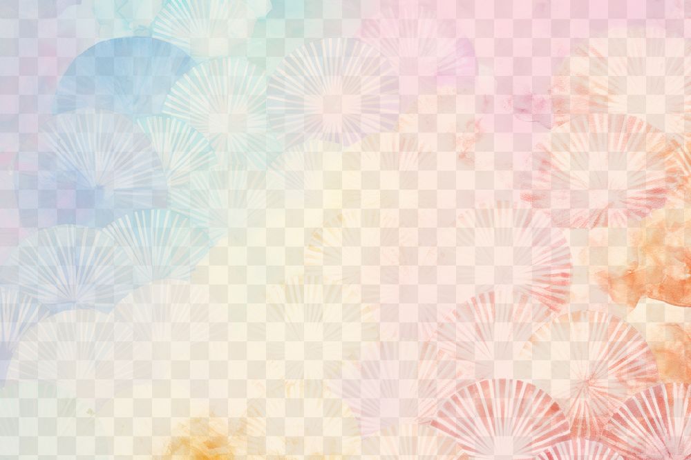 Colorful watercolor fan pattern fabric | Free PNG - rawpixel