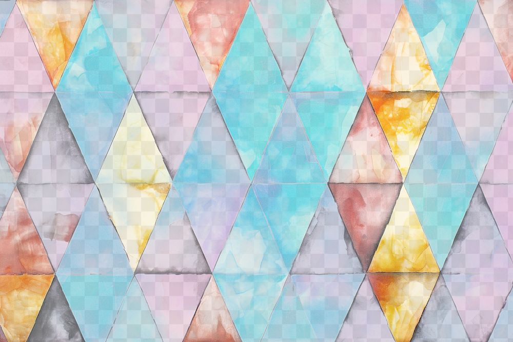 Vibrant geometric watercolor triangle pattern | Free PNG - rawpixel