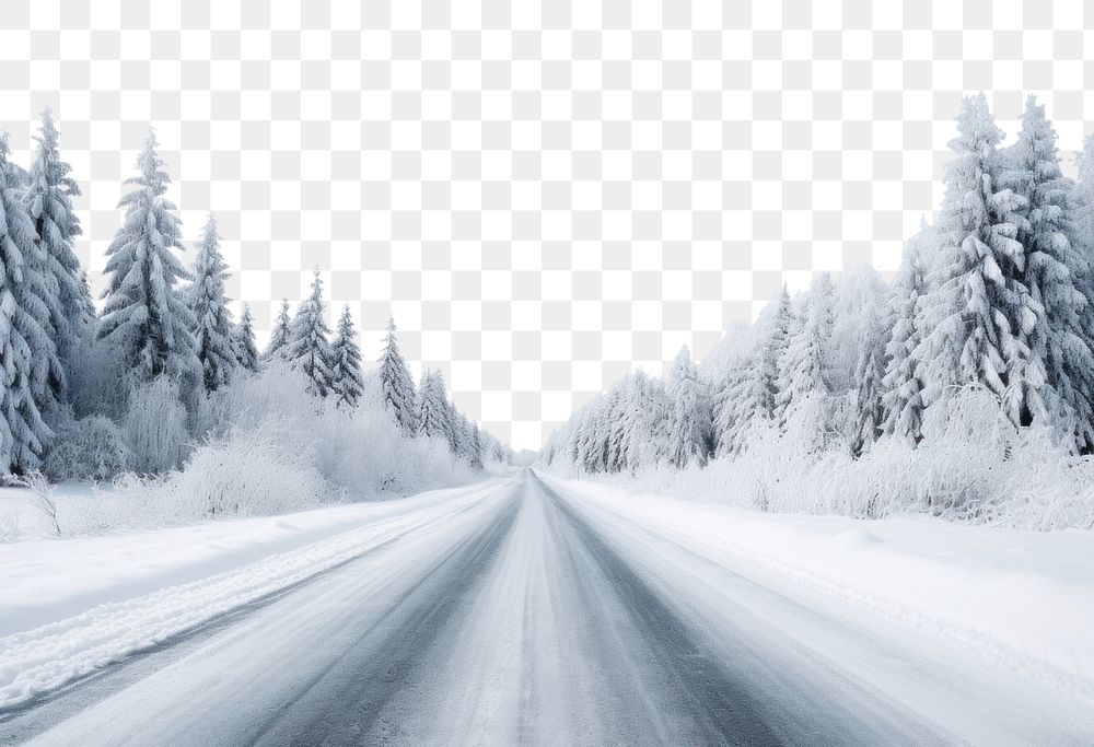PNG Aesthetic snowy road landscape | Free PNG - rawpixel