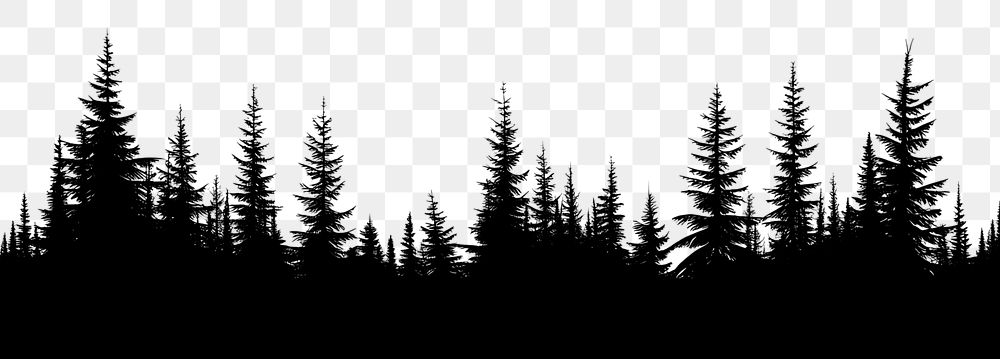 PNG Silhouette vector forest border | Free PNG - rawpixel