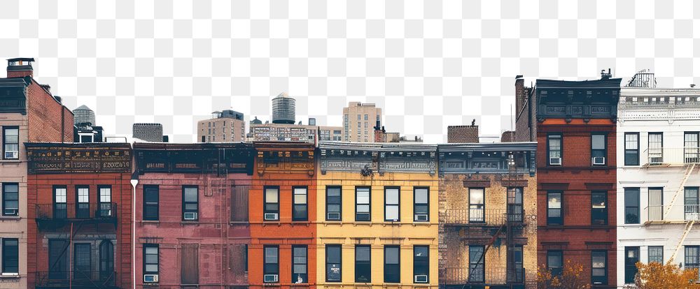 PNG Colorful urban buildings skyline | Free PNG - rawpixel