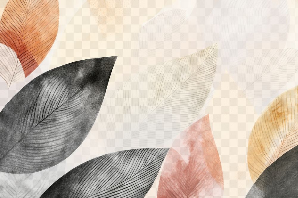 Abstract autumn leaves pattern png | Free PNG - rawpixel