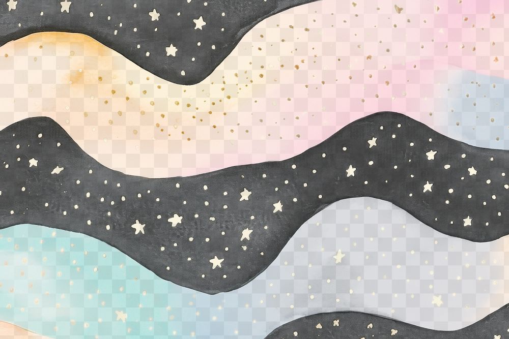 Colorful starry abstract waves png | Free PNG - rawpixel