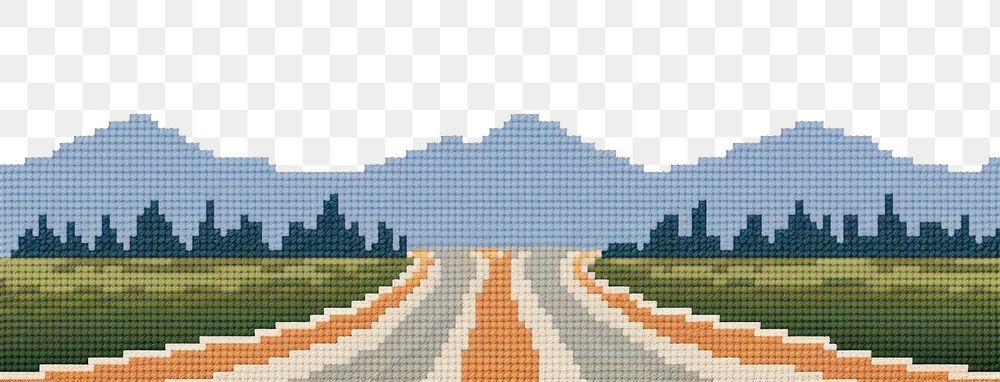 PNG Pixelated landscape road border | Premium PNG - rawpixel