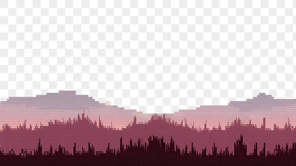 PNG Pixelated cityscape silhouette sunset | Free PNG - rawpixel